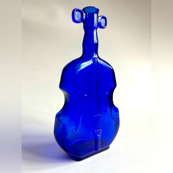 Vintage | Accents | Vintage Cobalt Blue Violin Glass Bottle Or Vase ...